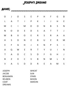 Joseph’s Dreams – Teach Grow Sow