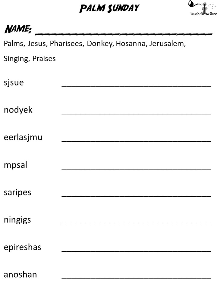 Palm Sunday – Teach Grow Sow
