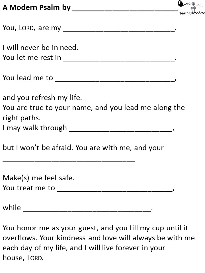 Psalm 23 – Teach Grow Sow