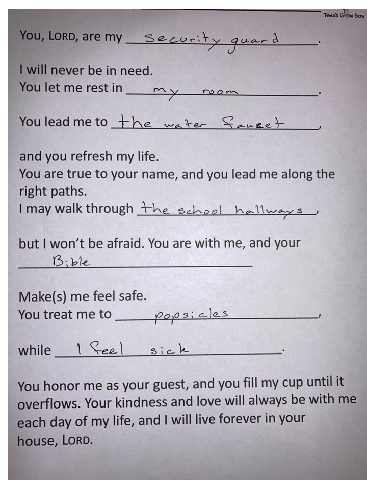 Psalm 23 – Teach Grow Sow