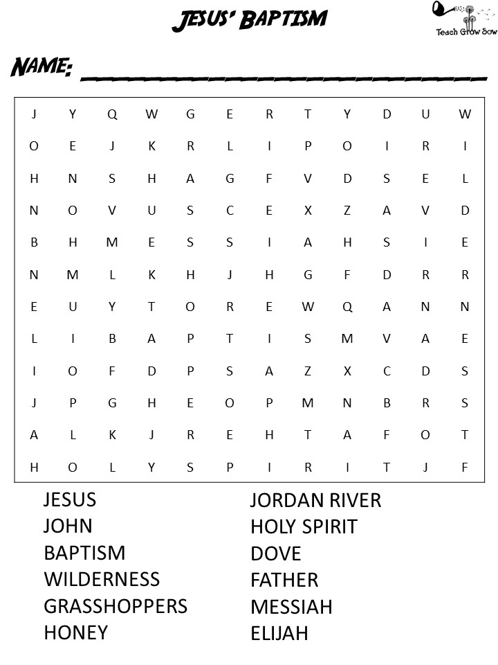 Jesus’ Baptism – Teach Grow Sow