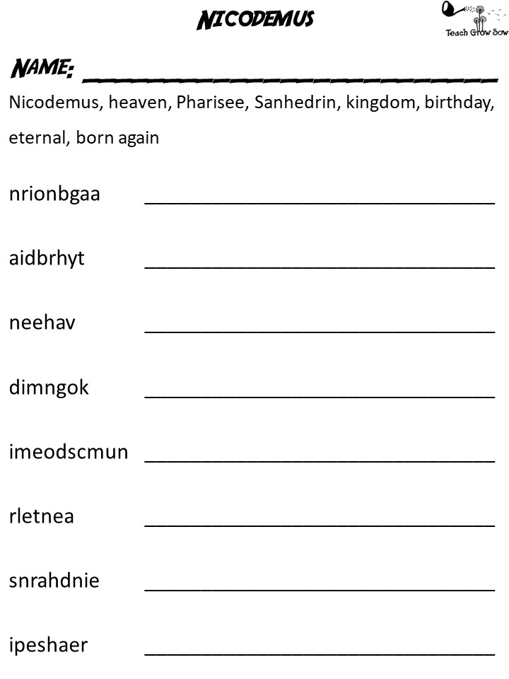 Nicodemus – Teach Grow Sow