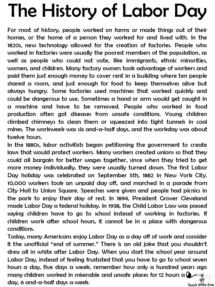 Labor Day – Teach Grow Sow