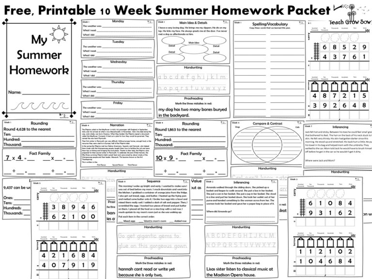 Summer Homework – Teach Grow Sow