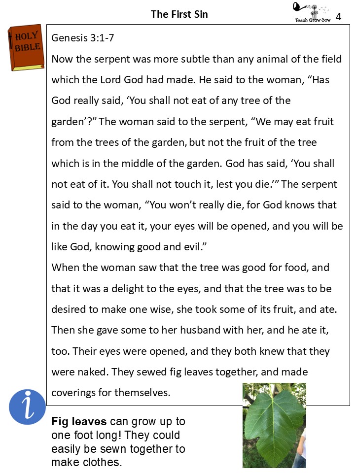 Adam and Eve – Teach Grow Sow