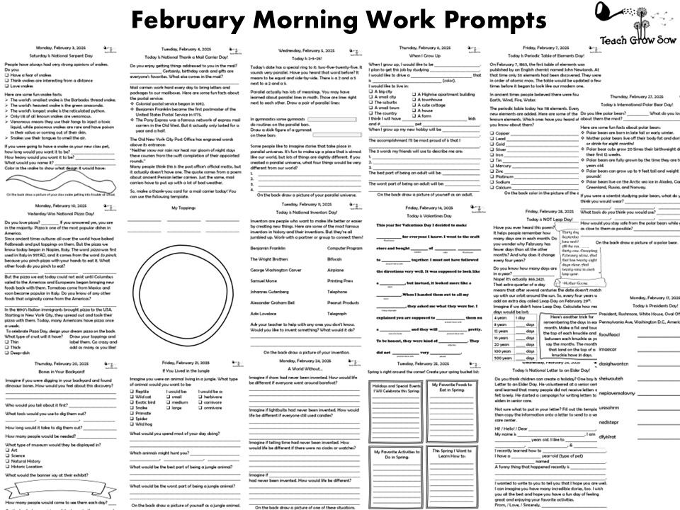 Activity Pages – Teach Grow Sow