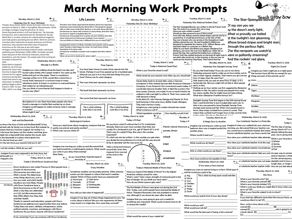 Morning Work – Teach Grow Sow